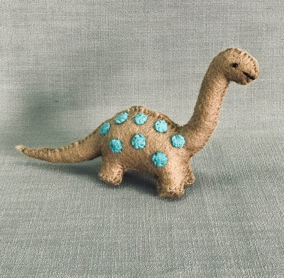 Mini Tan Dinosaur - The Winding Road - Fair Trade, 100% Wool Felt ...